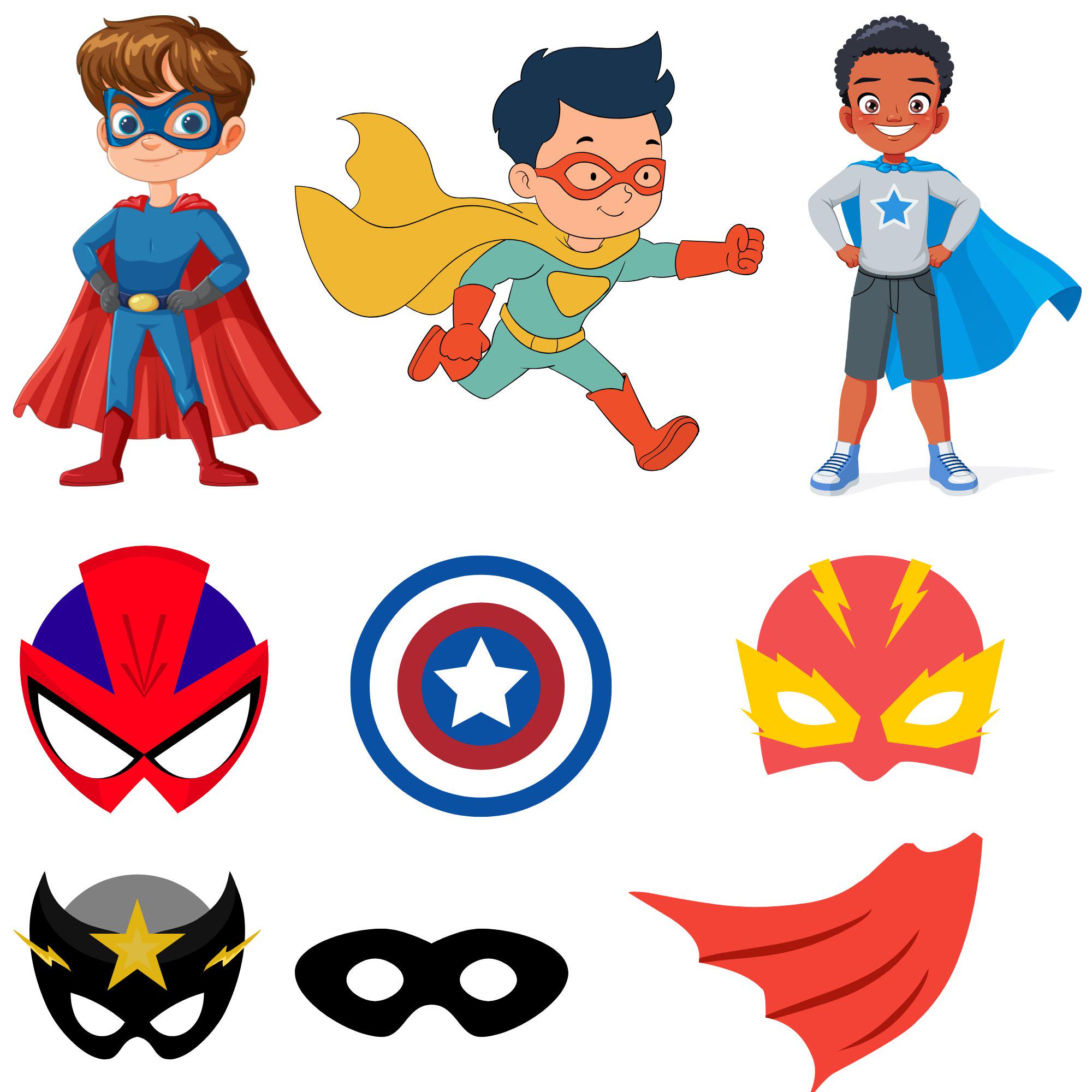 Superhero Kids Clipart Bundle: Watercolor Heroes PNG (digital Download ...