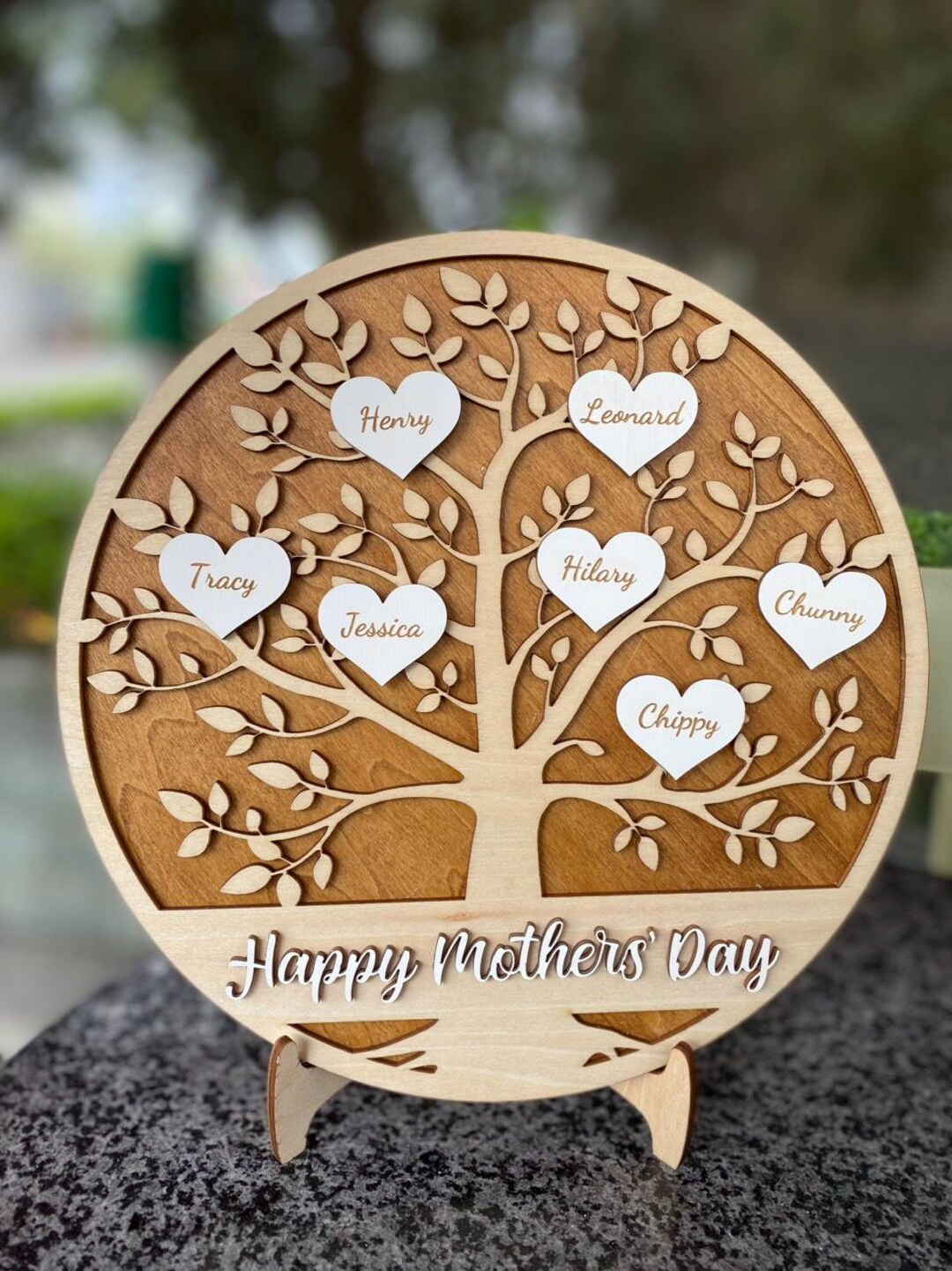 Personalized Wooden Family Tree Sign Mothers Day Gift, Gift for Mom ...