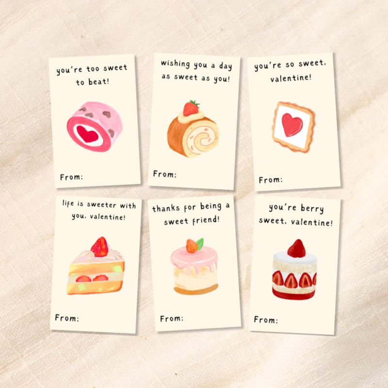 Mini Valentine Cards - Etsy