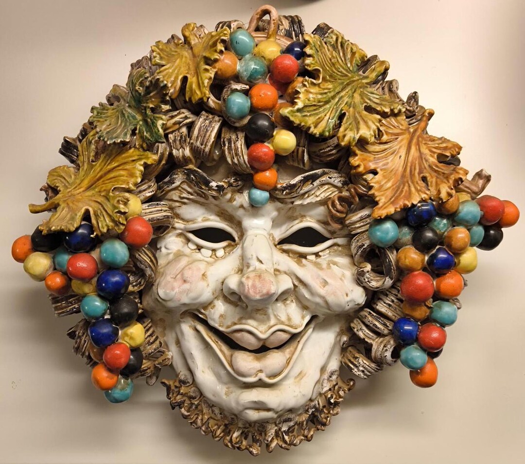 Vintage Mid-century Paolo Marioni Bacchus Wall Mask 1970s Italian ...