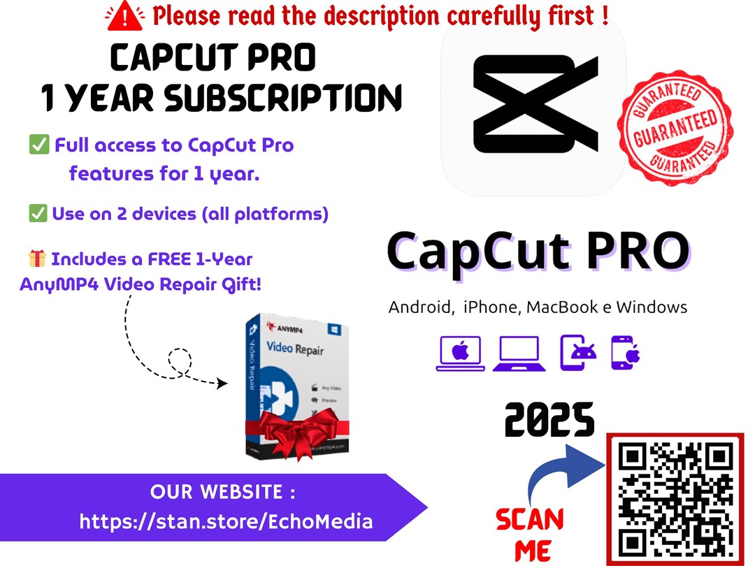 Read Description First Capcut Pro Lifetime Subscription 65 OFF Instant Access 1-year Warranty ...
