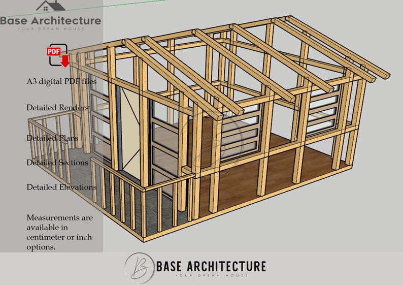 Tree House Plan: 13' X 13' Tiny Home, Studio Cabin (PDF) - Etsy