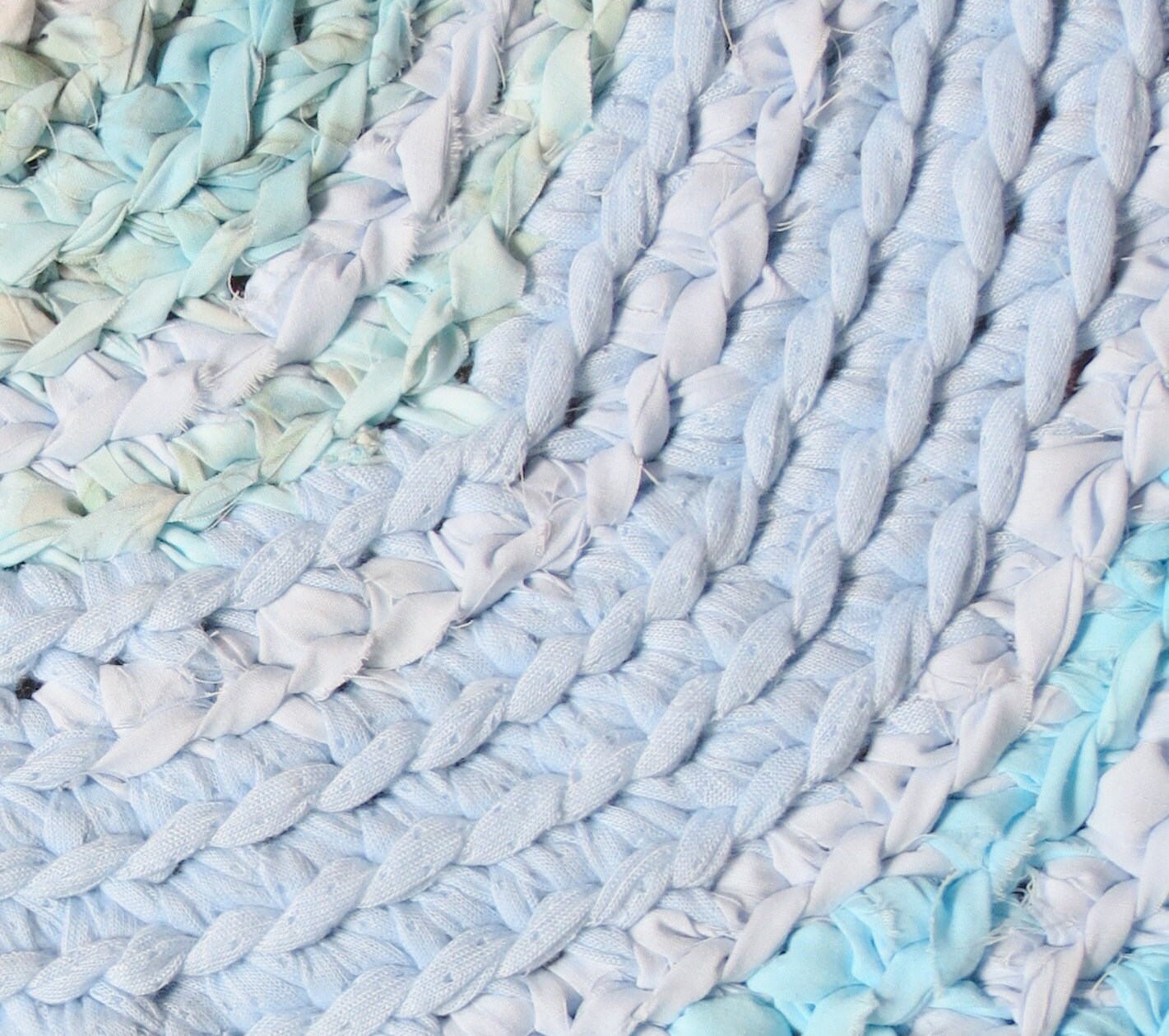 Rag rug oval braided rug baby blue rug blue | Etsy