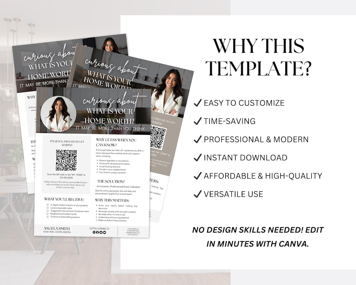 Home Value Marketing Flyer | Real Estate Lead Magnet Flyer | CMA Lead ...