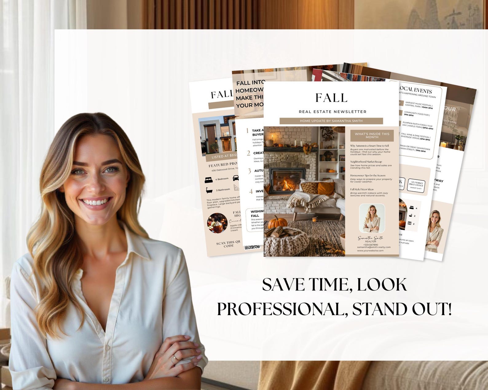 Real Estate Fall Newsletter Bundle | Email Marketing | Farming Flyer ...