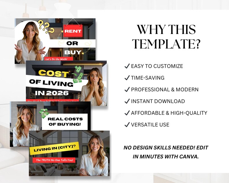 Real Estate Youtube Thumbnail Templates Canva | Real Estate Agent Video ...
