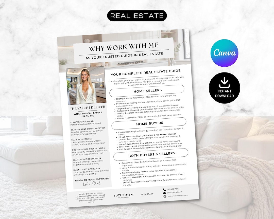 Real Estate Agent Introduction Flyer, Personalized Realtor, Real Estate ...