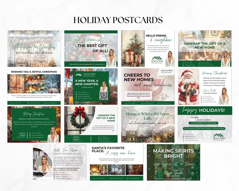 Ultimate Real Estate December Templates| Christmas Real Estate Postcard ...