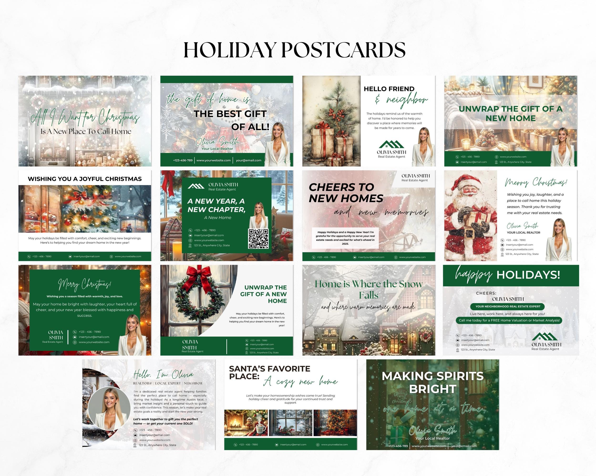 Ultimate Real Estate December Templates| Christmas Real Estate Postcard ...