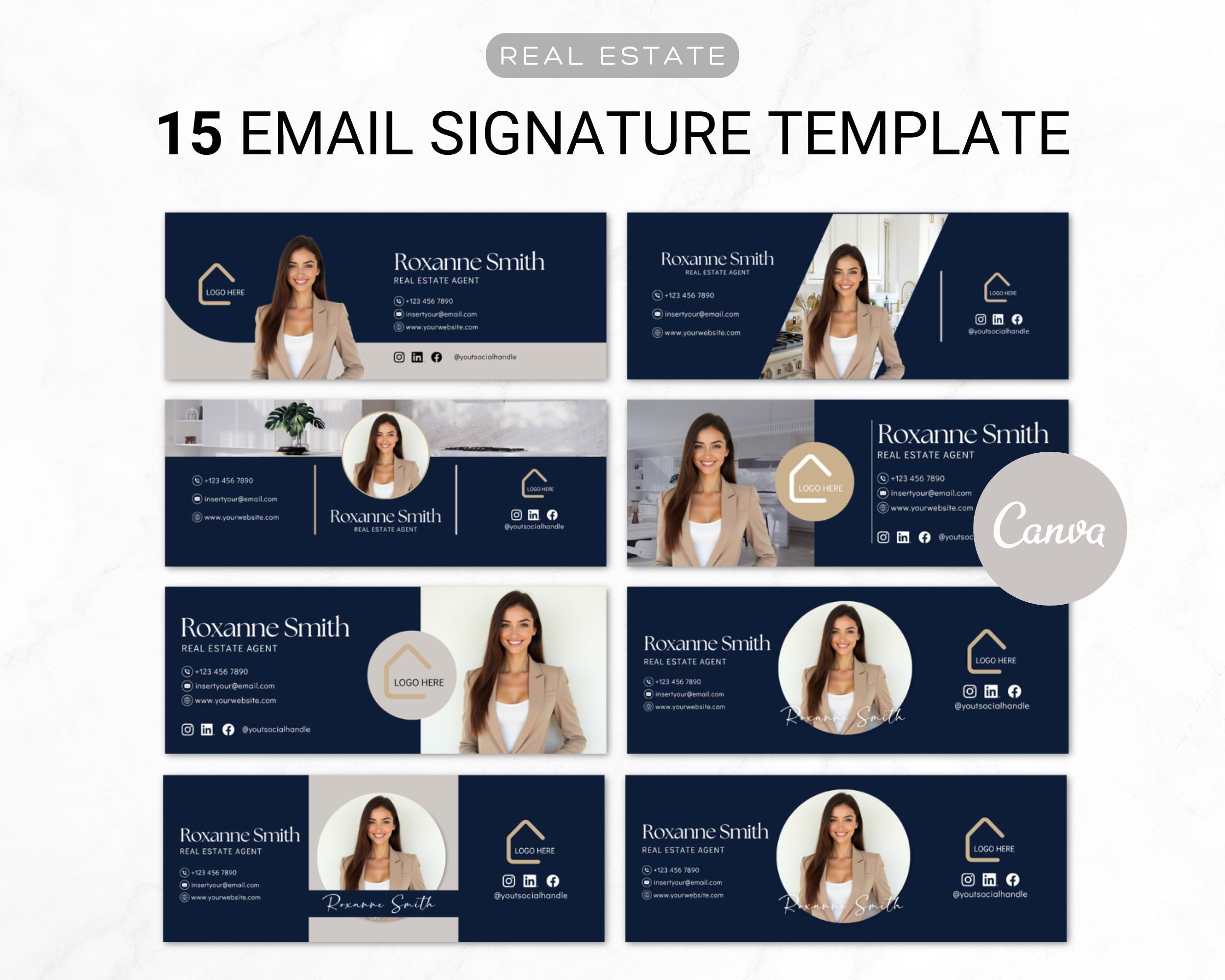 Email Signature Template Bundle | Gmail Signature | Editable Canva ...
