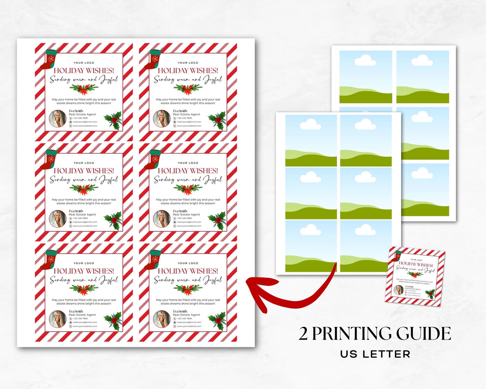 Christmas Realtor Tags, Wrapping Paper Gift Tag, Real Estate Marketing ...