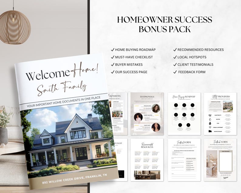 Closing Day Binder Template | Closing Gift | Homeowner | Real Estate ...