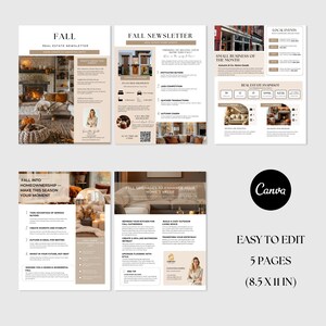 Real Estate Fall Newsletter Bundle | Email Marketing | Farming Flyer ...