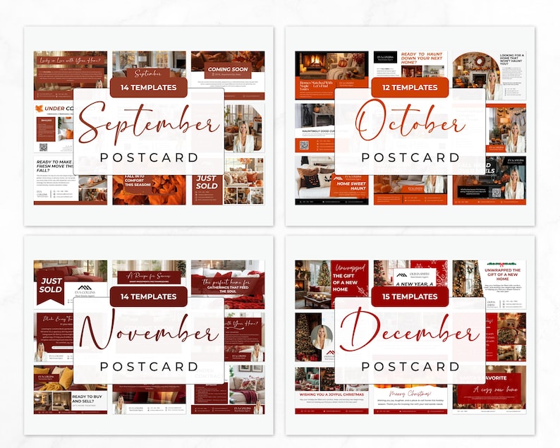 Full Year Real Estate Postcard Templates| Instant Download Canva | Real ...