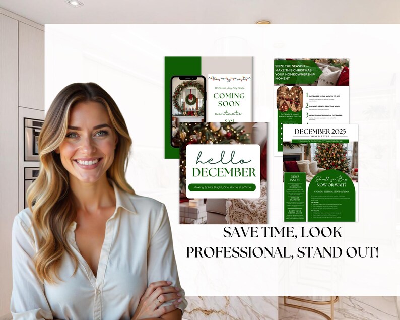 Ultimate Real Estate December Templates| Christmas Real Estate Postcard ...