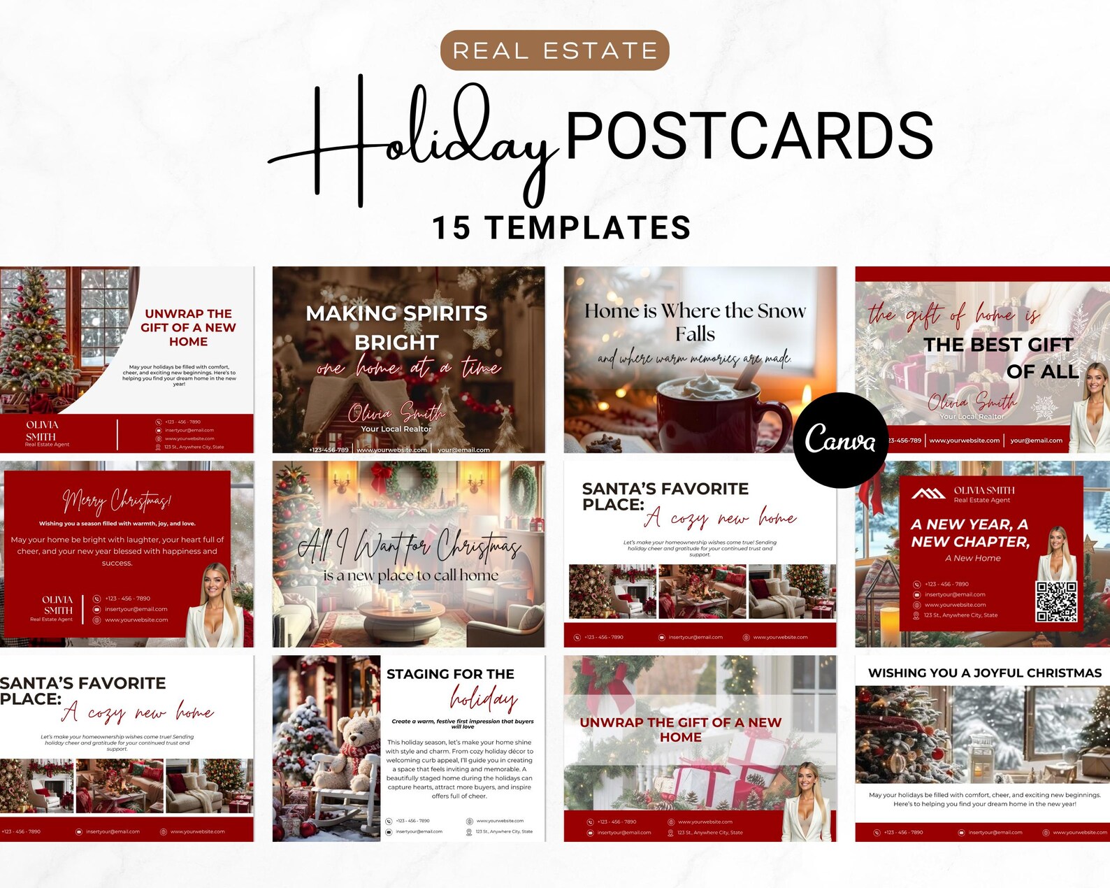 Real Estate Holiday Postcard Pack | Realtor Client Card | Real Estate ...