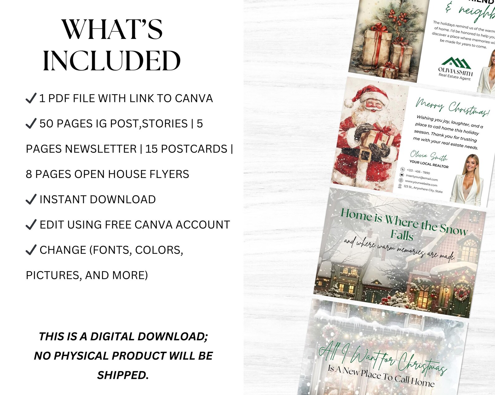 Ultimate Real Estate December Templates| Christmas Real Estate Postcard ...
