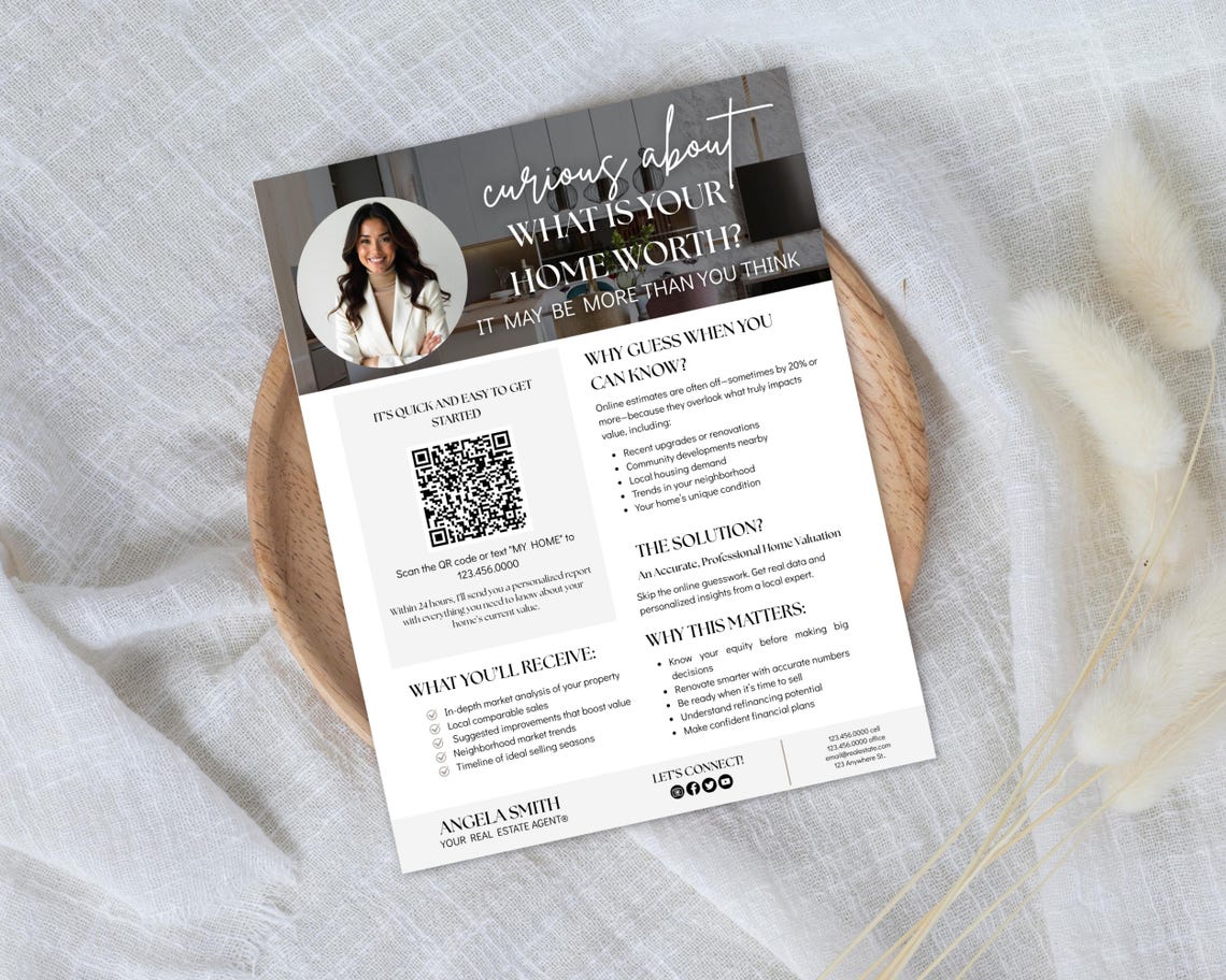 Home Value Marketing Flyer | Real Estate Lead Magnet Flyer | CMA Lead ...