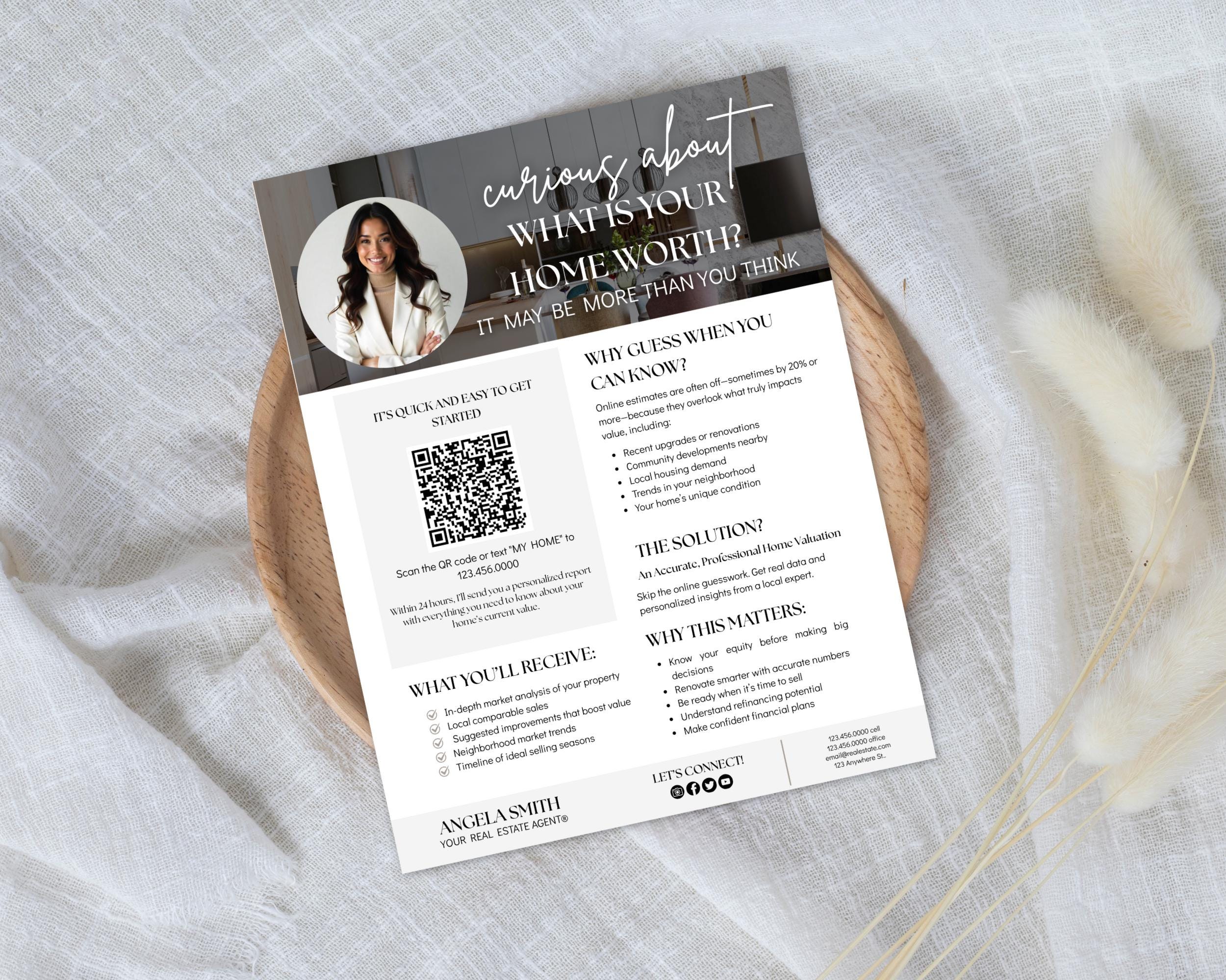 Home Value Marketing Flyer | Real Estate Lead Magnet Flyer | CMA Lead ...