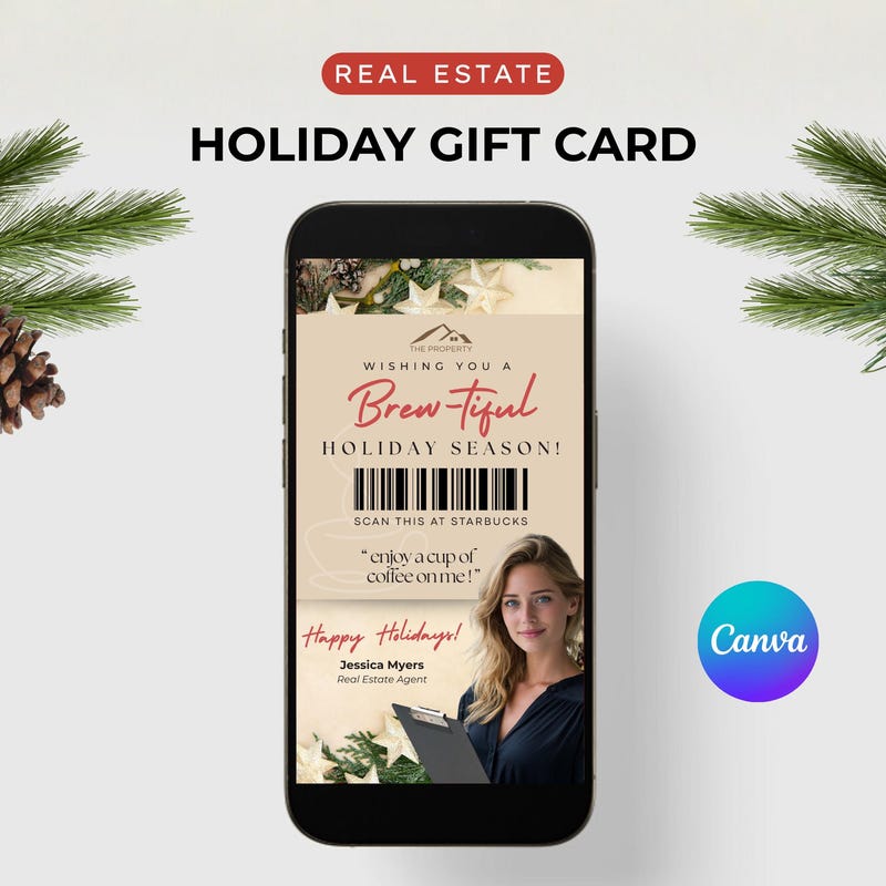 Realtor Holiday Text Card - Etsy