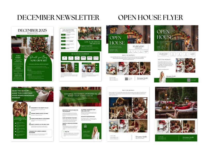 Ultimate Real Estate December Templates| Christmas Real Estate Postcard ...