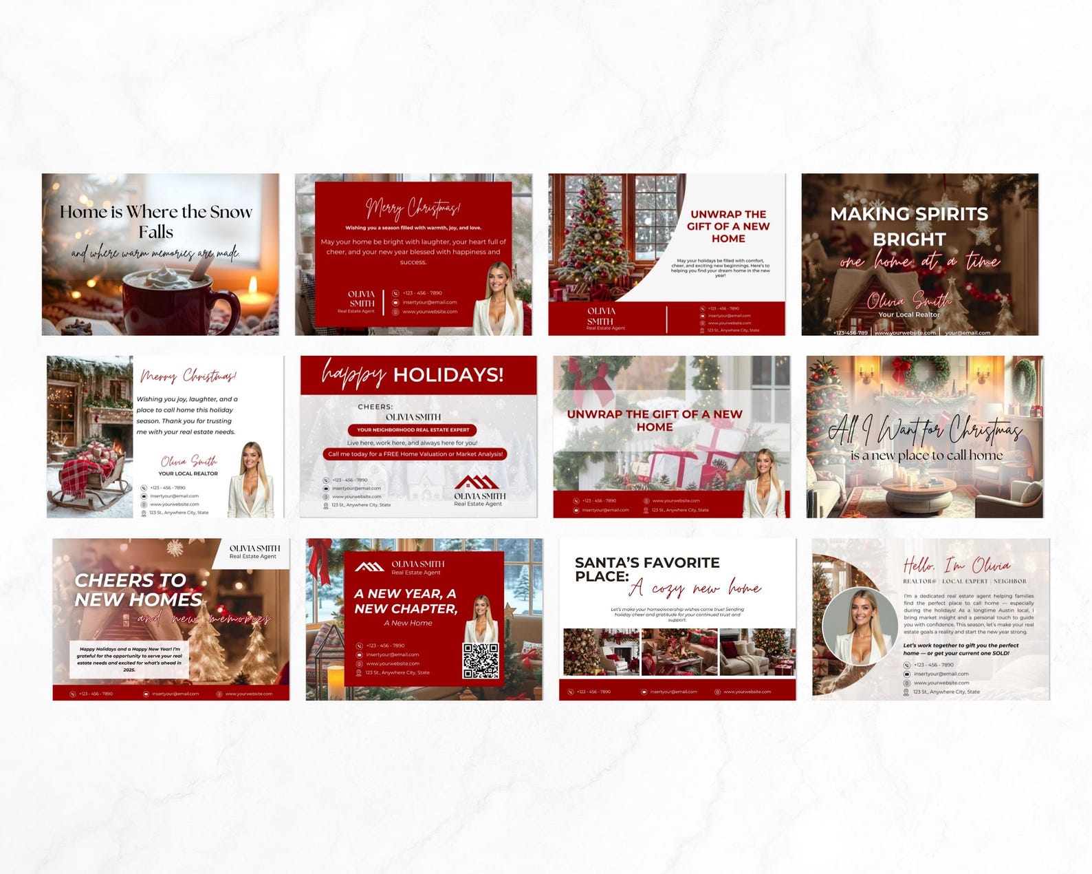 Real Estate Holiday Postcard Pack | Realtor Client Card | Real Estate ...