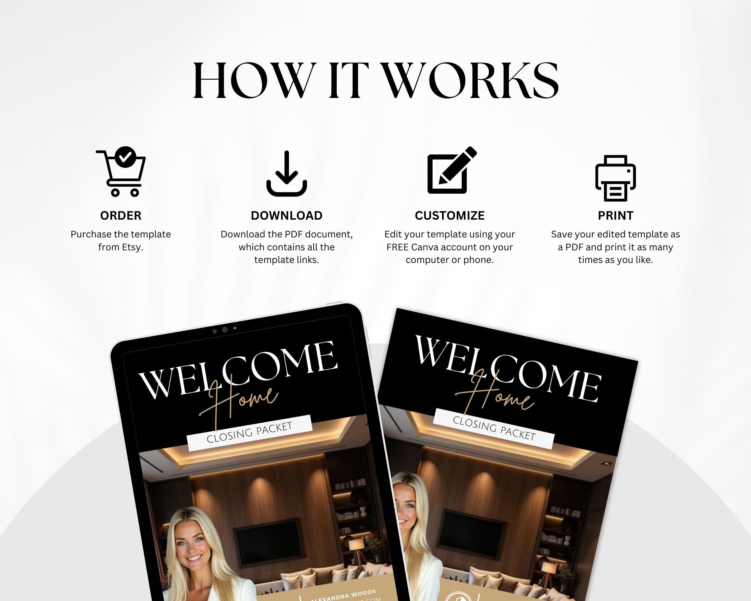 Real Estate Closing Packet Template | Canva Client Exit Packet | Real ...