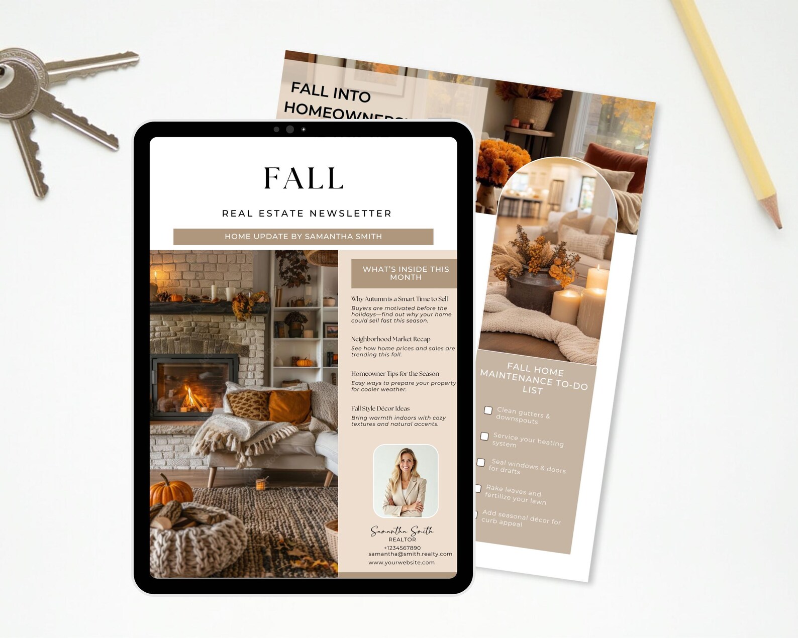 Real Estate Fall Newsletter Bundle | Email Marketing | Farming Flyer ...