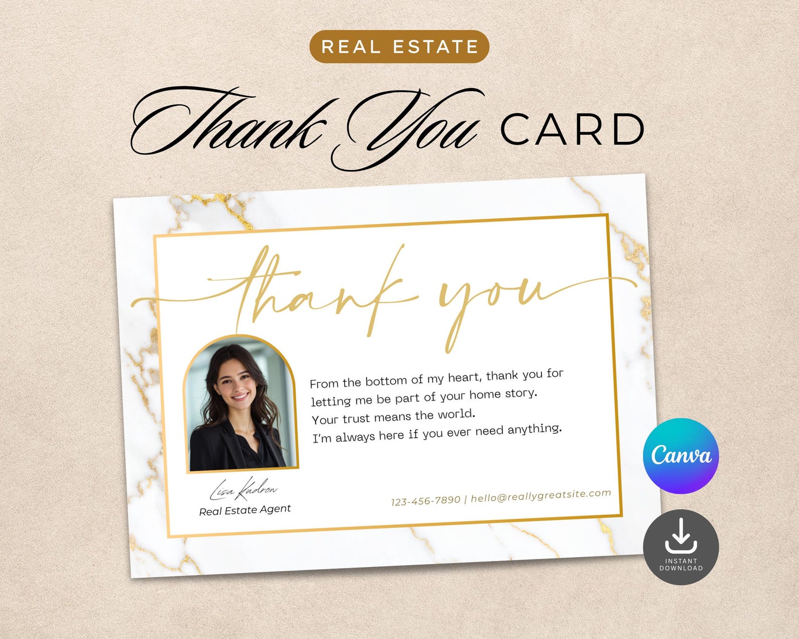 Real Estate Thank You Card | Closing Day Gift | Realtor Thank You Note ...