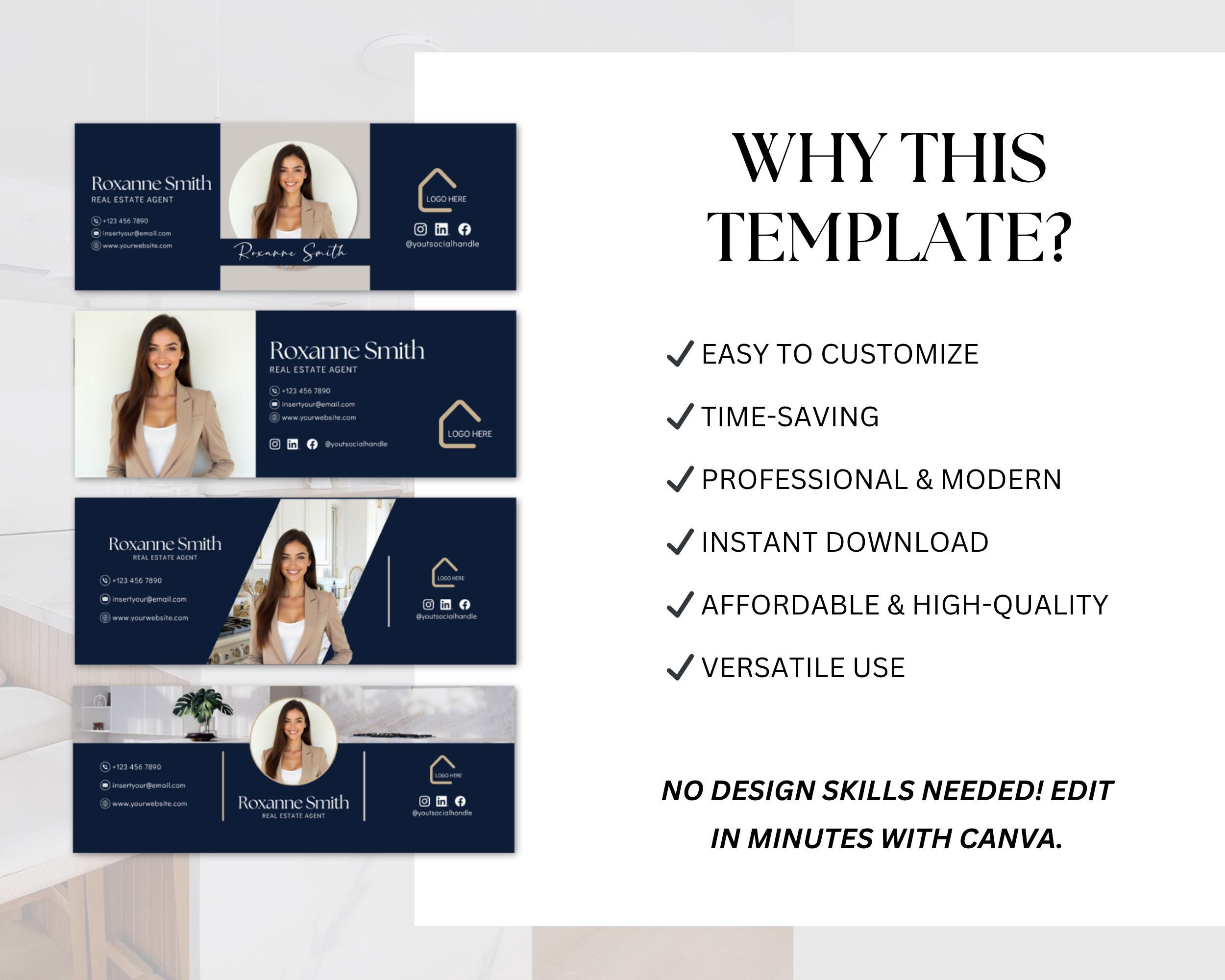 Email Signature Template Bundle | Gmail Signature | Editable Canva ...