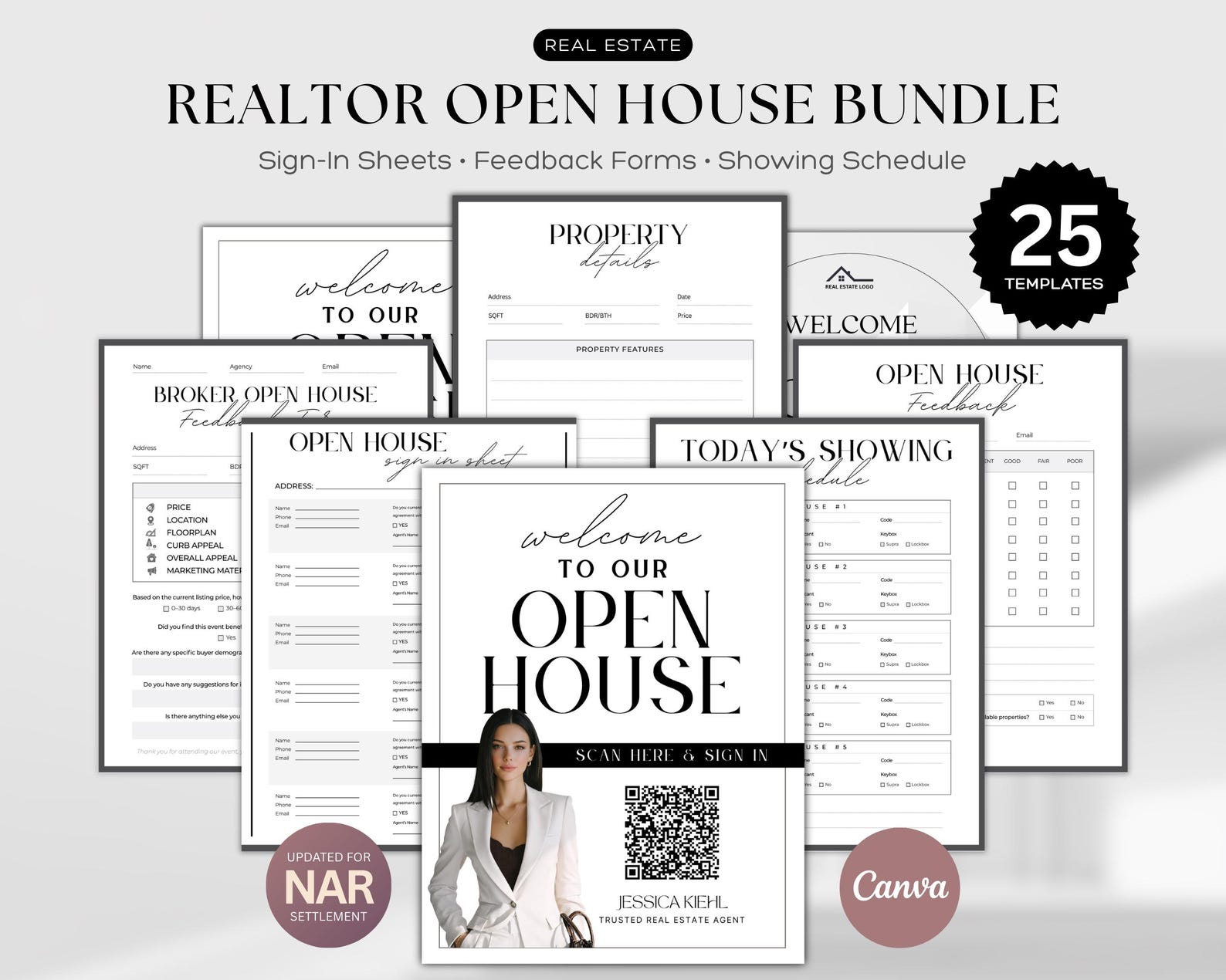 Open House Sign in Sheet Modern Template, Realtor Open House Kit ...