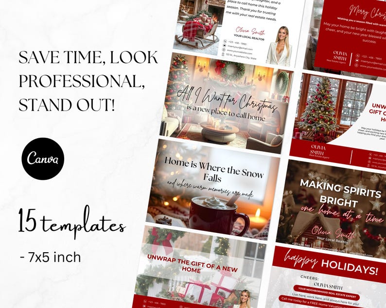 Real Estate Holiday Postcard Pack | Realtor Client Card | Real Estate ...