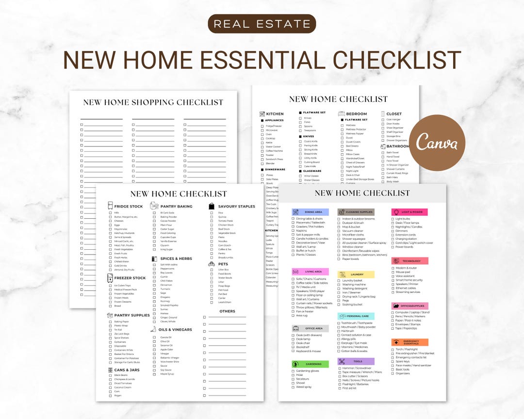 New Home Essentials Checklist, Moving Printable, Pcs Checklist, First ...