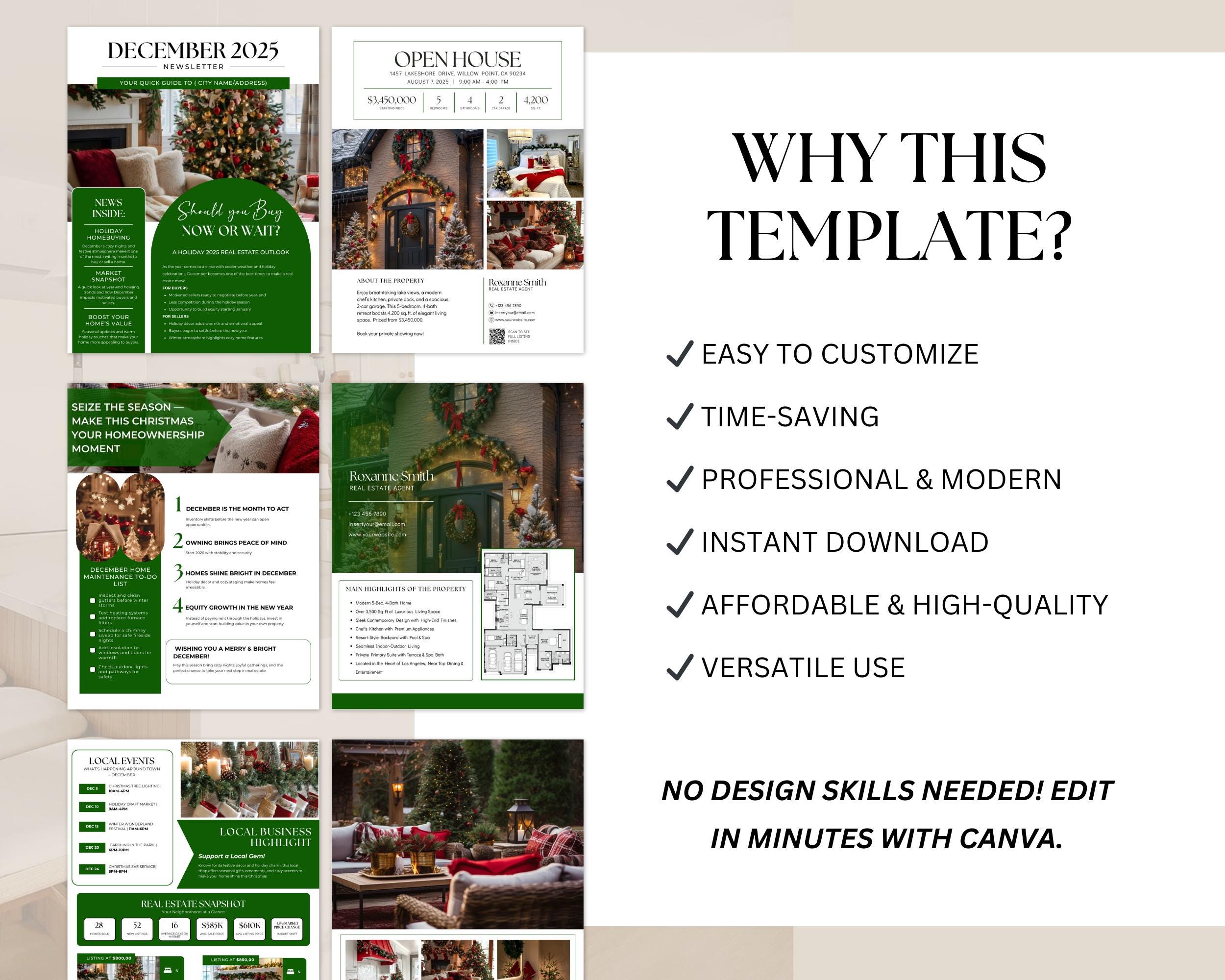 Ultimate Real Estate December Templates| Christmas Real Estate Postcard ...