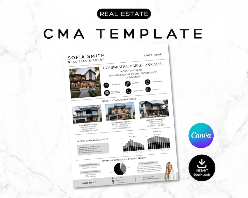 Real Estate CMA Canva Template: Home Valuation, Digital Download ...