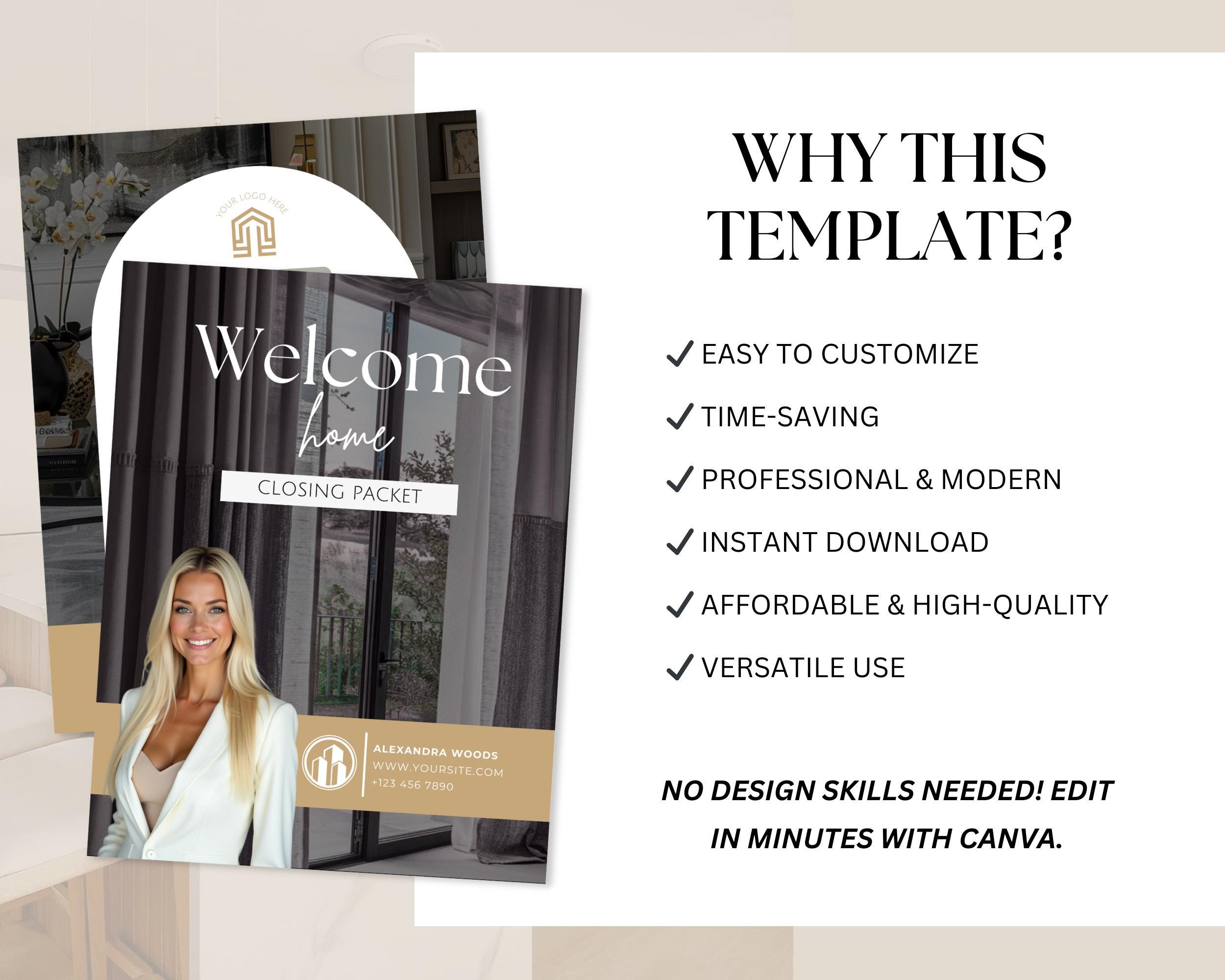 Real Estate Closing Packet Template | Canva Client Exit Packet | Real ...