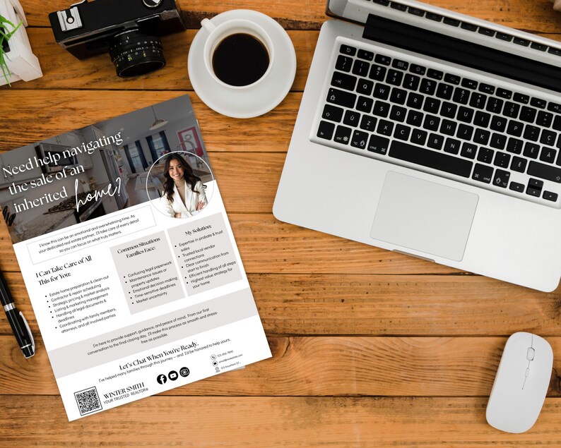 Probate Real Estate Flyer Template | Canva Template | Real Estate Agent ...