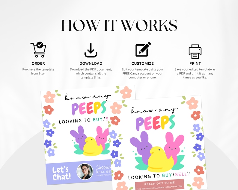 Easter Pop-by Tag | Instant Editable Canva Download | Real Estate ...