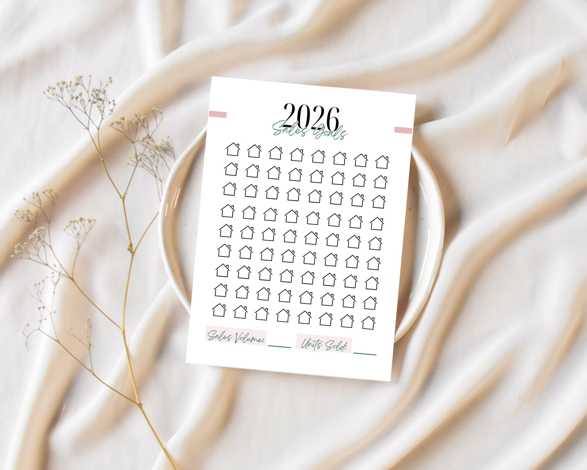 Goal Chart, Goal Setting 2026, Realtor Sales Tracker, Realtor Success ...