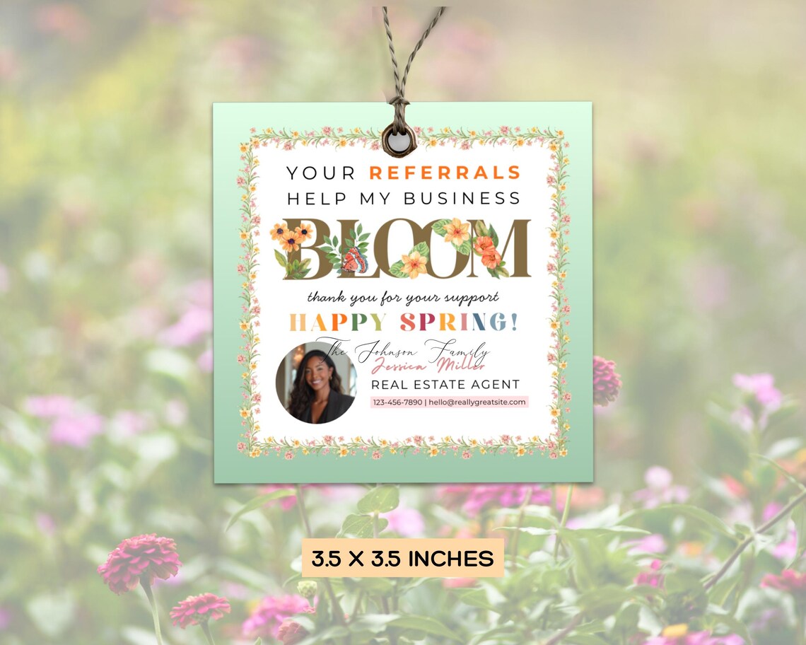 Spring Realtor Tags | Pop-by Marketing for Realtors | Canva Template ...