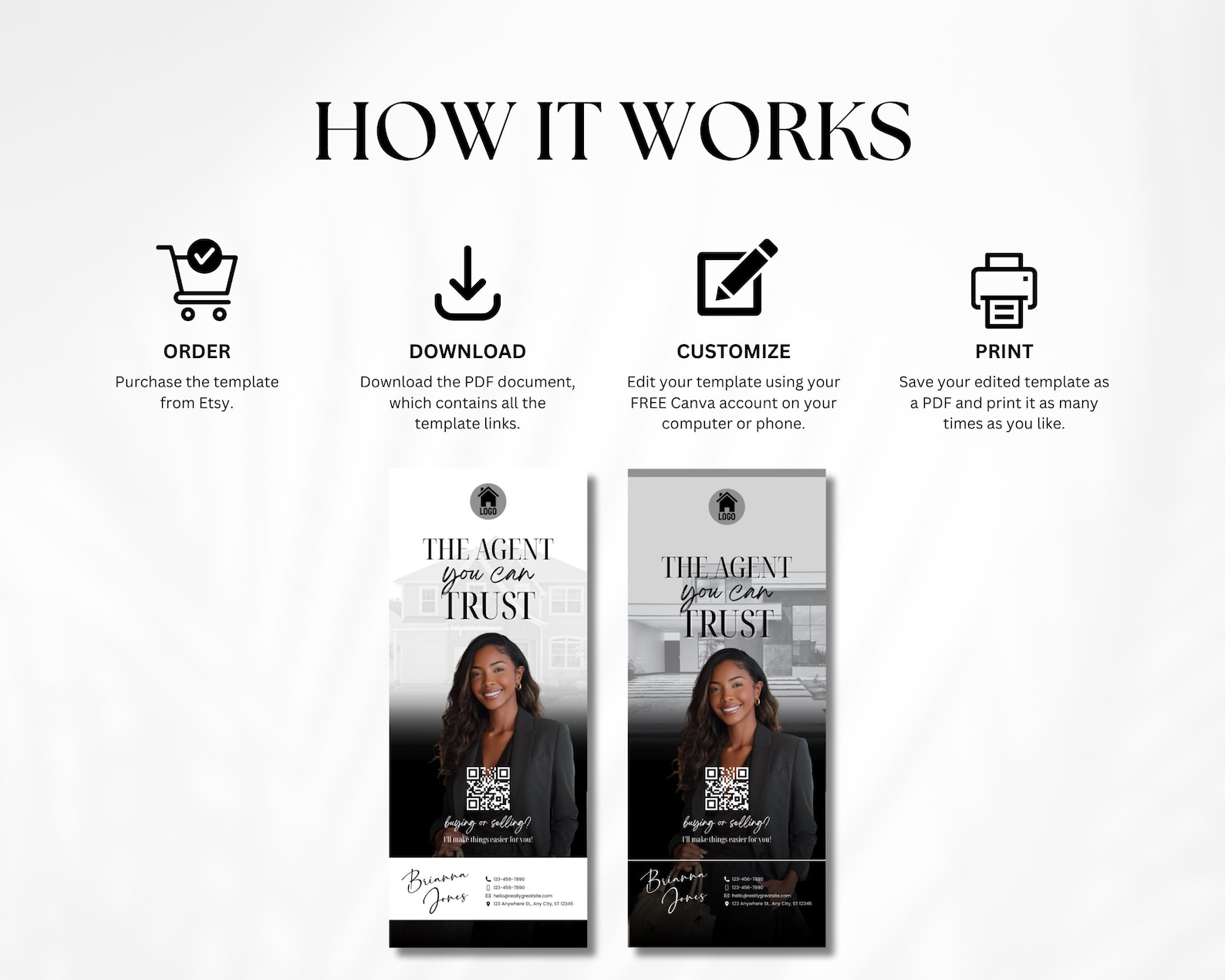 Real Estate Agent Pull-up Banner Template, Canva Professional ...