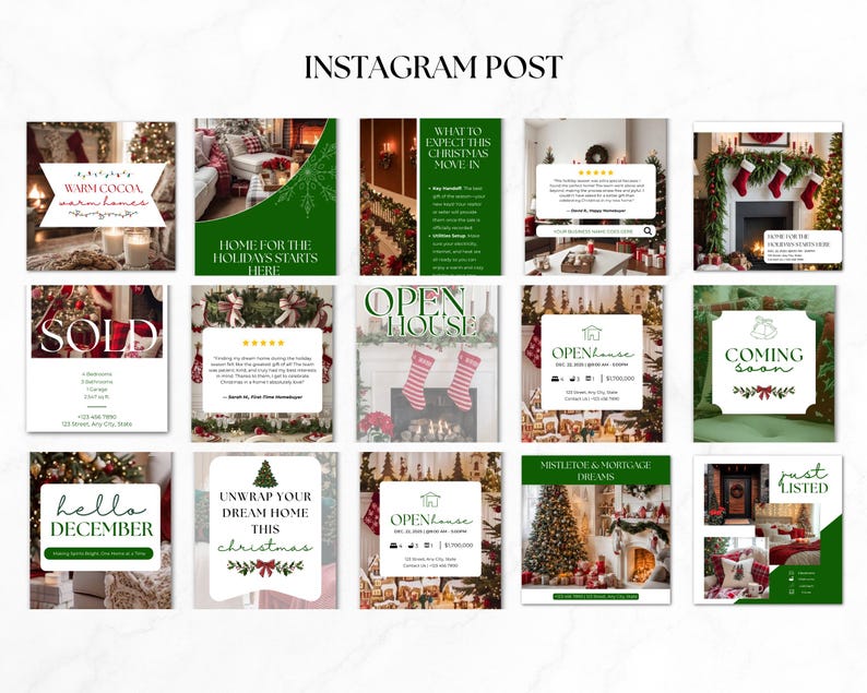 Ultimate Real Estate December Templates| Christmas Real Estate Postcard ...