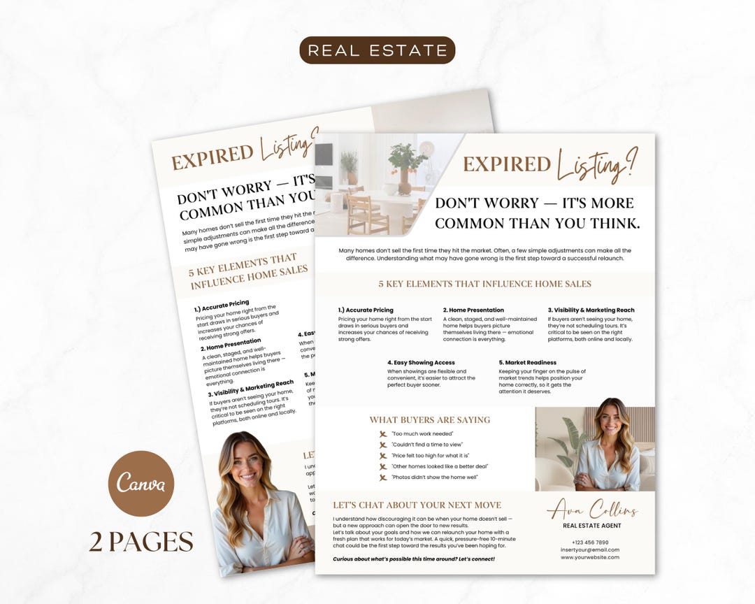 Real Estate Expired Listing Flyer | Expired Listing Letter | Real ...