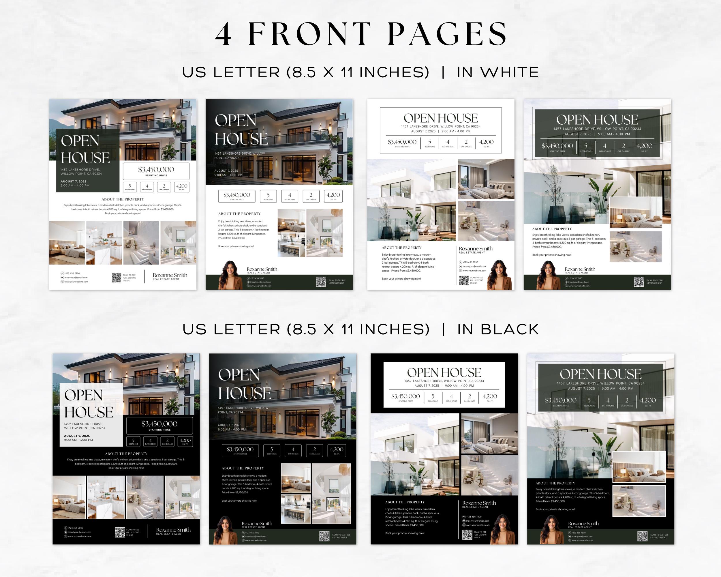 Open House Real Estate Flyer Templates for Canva, Open House Flyers ...