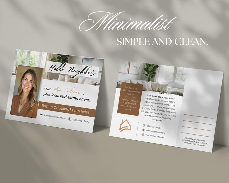 Hello Neighbor Marketing Postcard for Real Estate | Editable Canva ...