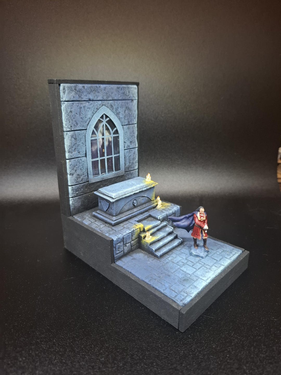 Miniature Dracula Diorama - Gothic Decor - Vampire Figurine - Miniature ...