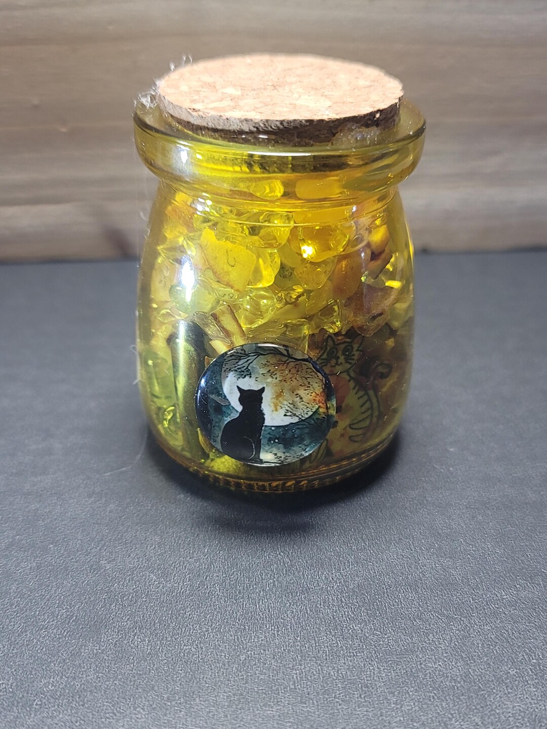 YELLOW CAT Moon Jar: Manifesting, Calmness , Happiness, Luck - Etsy