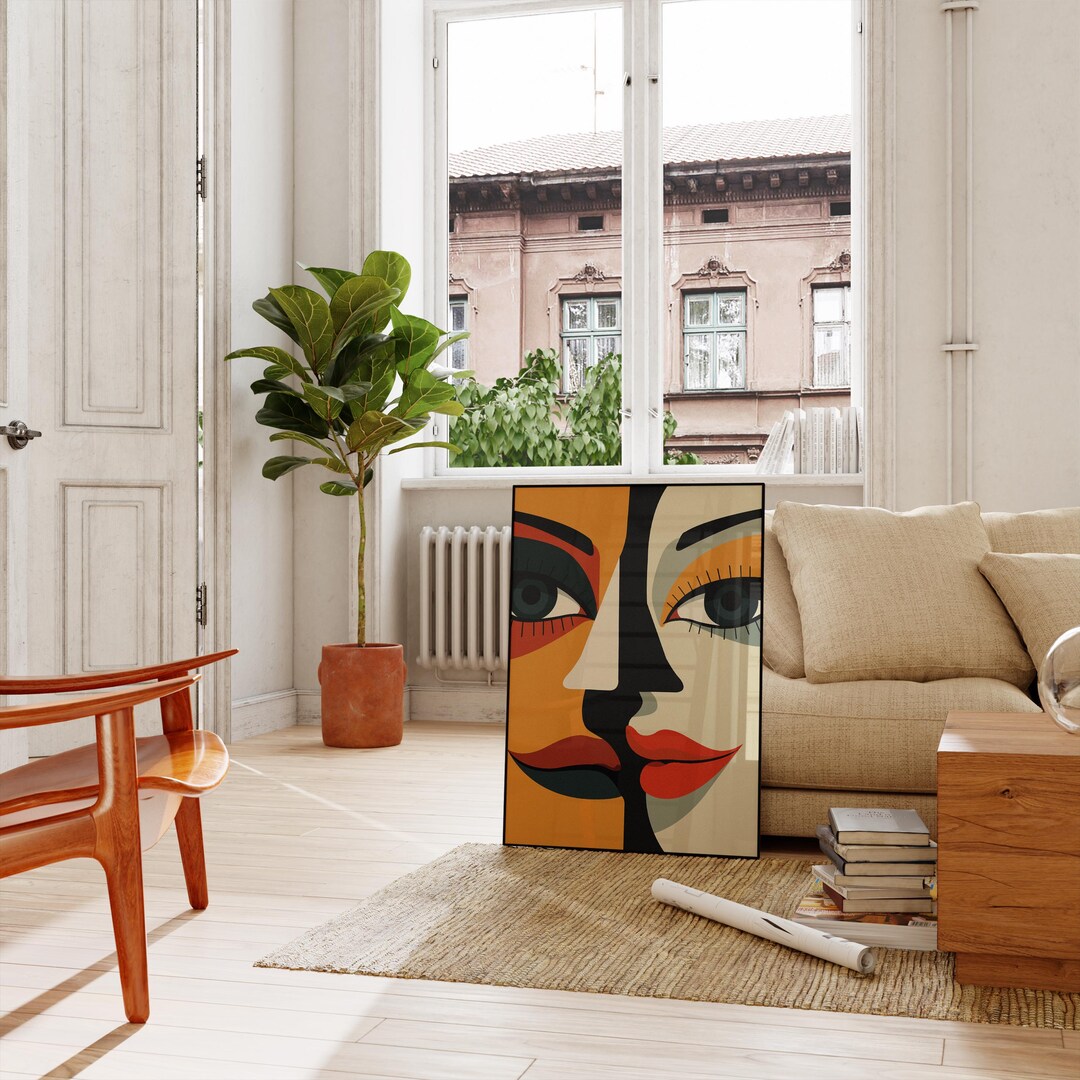 Abstract Face Poster | Modern Wall Art | Vibrant Room Decor ...