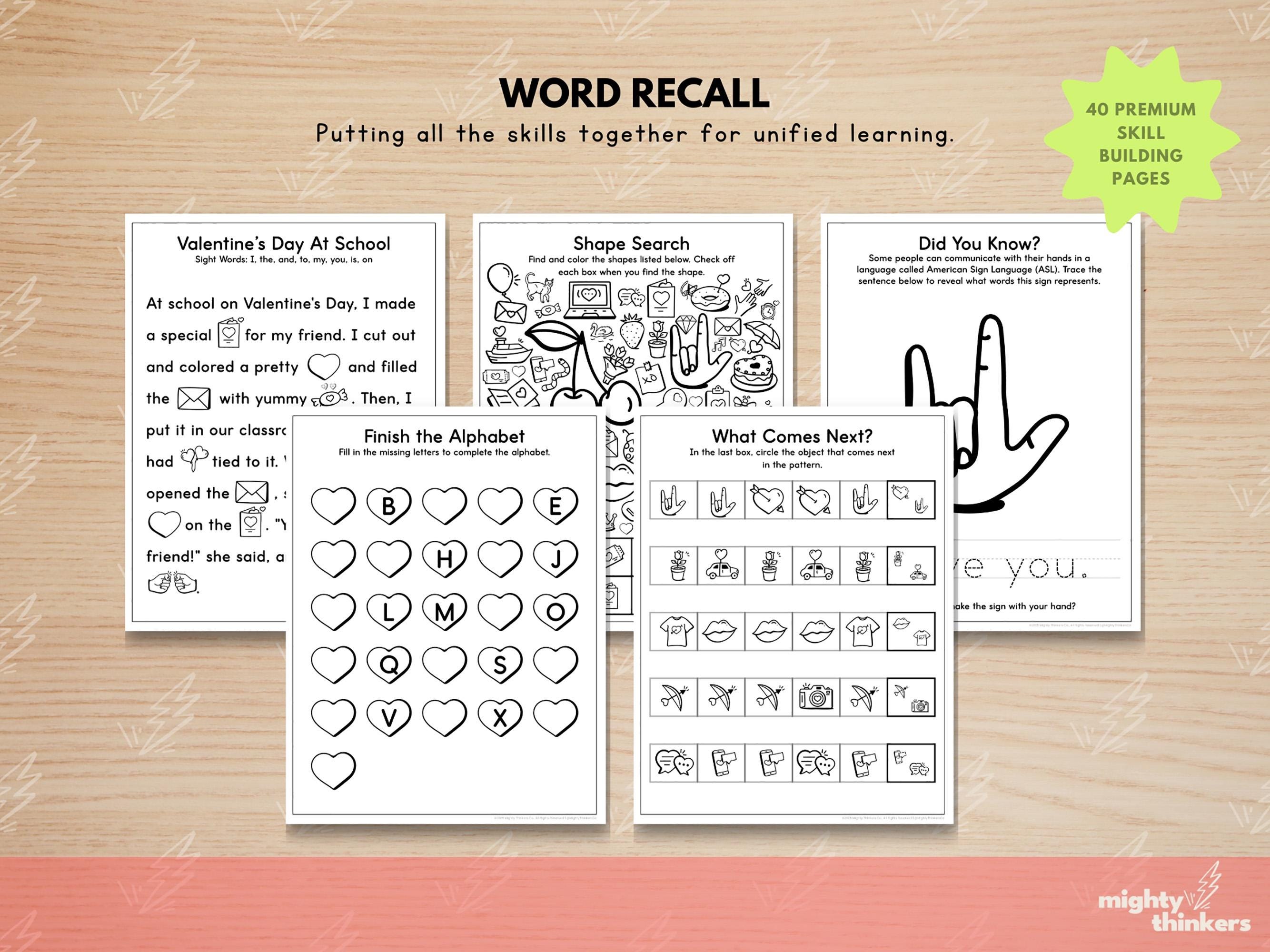 Prek & Kindergarten Worksheets | Sight Words | Tracing Worksheets ...