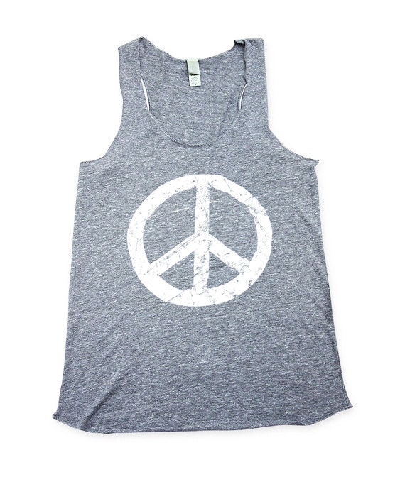 Womens Peace Sign Tank Top Boho PEACE PUNK Womens Grunge | Etsy